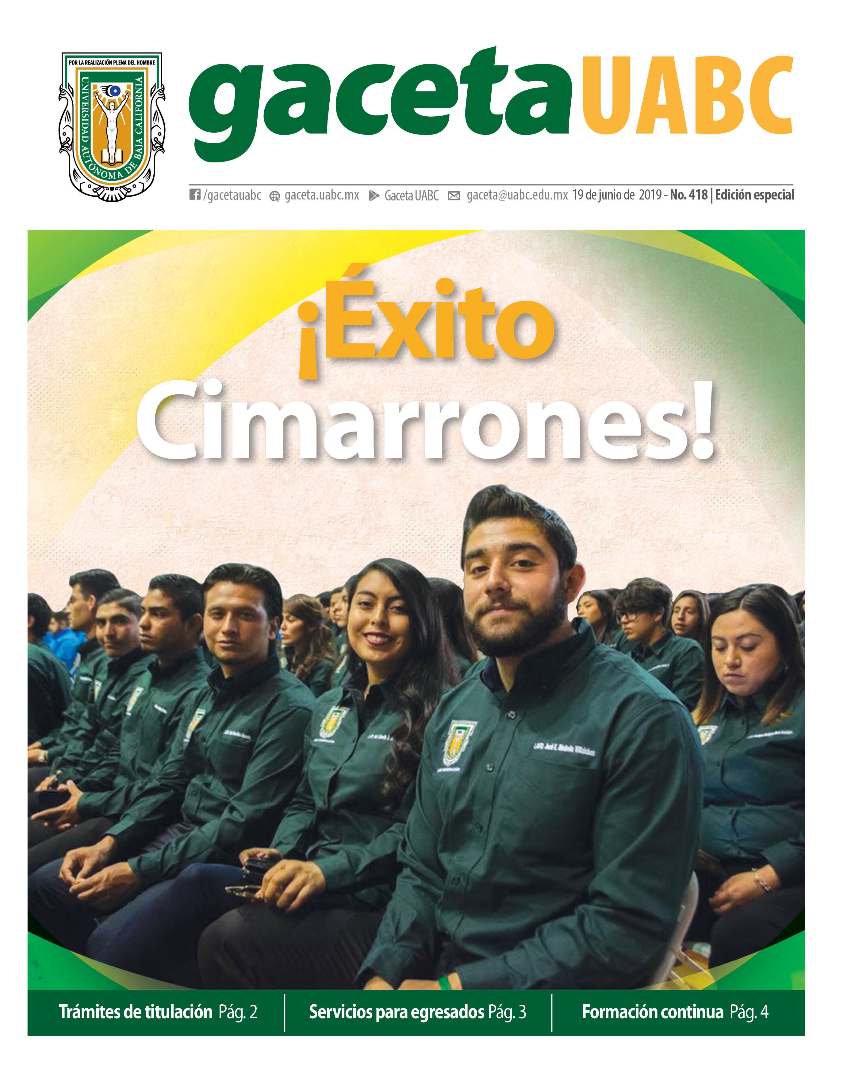 Gaceta 418-Edición Especial Egresados 2019-1 | Gaceta UABC